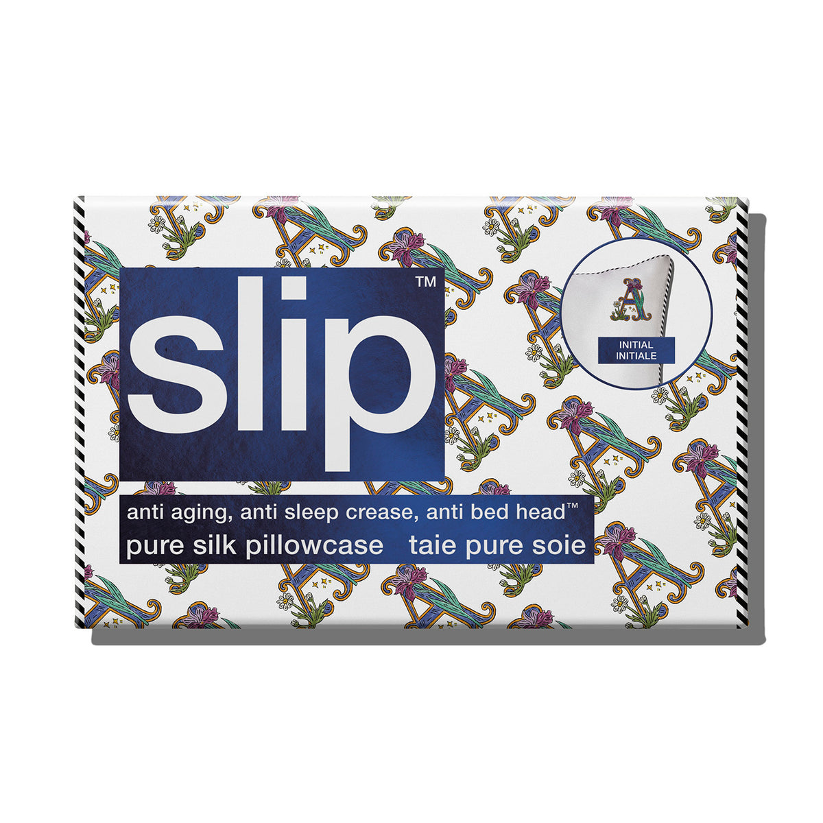 Initial Collection White Queen Zippered Pillowcase – Slip