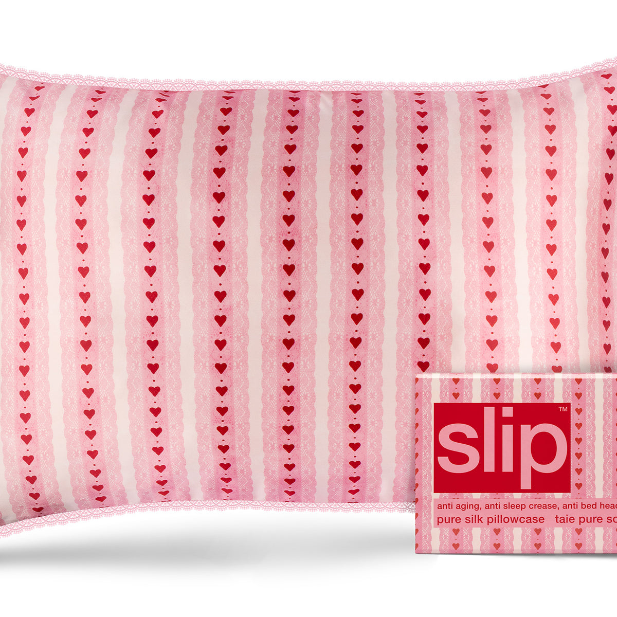 Sweetie Queen Zippered Pillowcase with Lace Trim – Slip