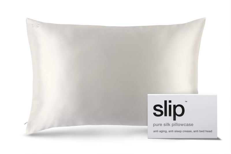 SLIP PURE SILK PILLOWCASE - WHITE - QUEEN - ZIPPERED – Slip