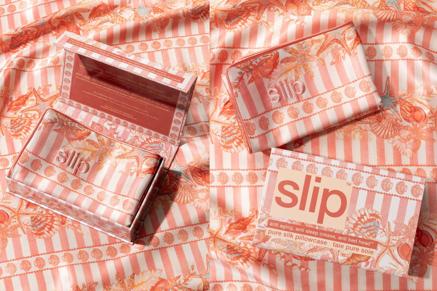 SLIP PURE SILK PILLOWCASE - SEASHELL - QUEEN - ZIPPERED – Slip