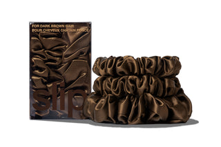 Back To Basics Dark Brown Midi/Large Scrunchie Set – Slip